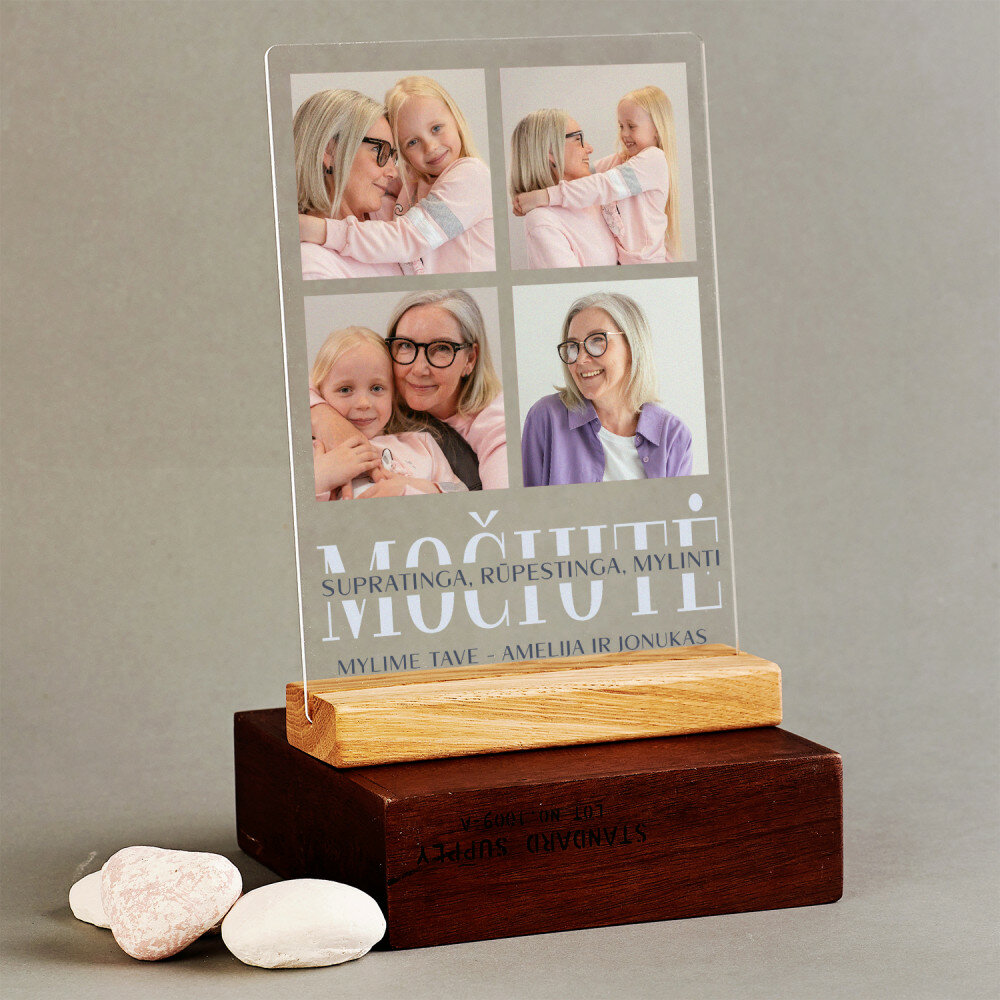 Močiutė - Spauda ant akrilinio stiklo su stovu - MyGift.lt
