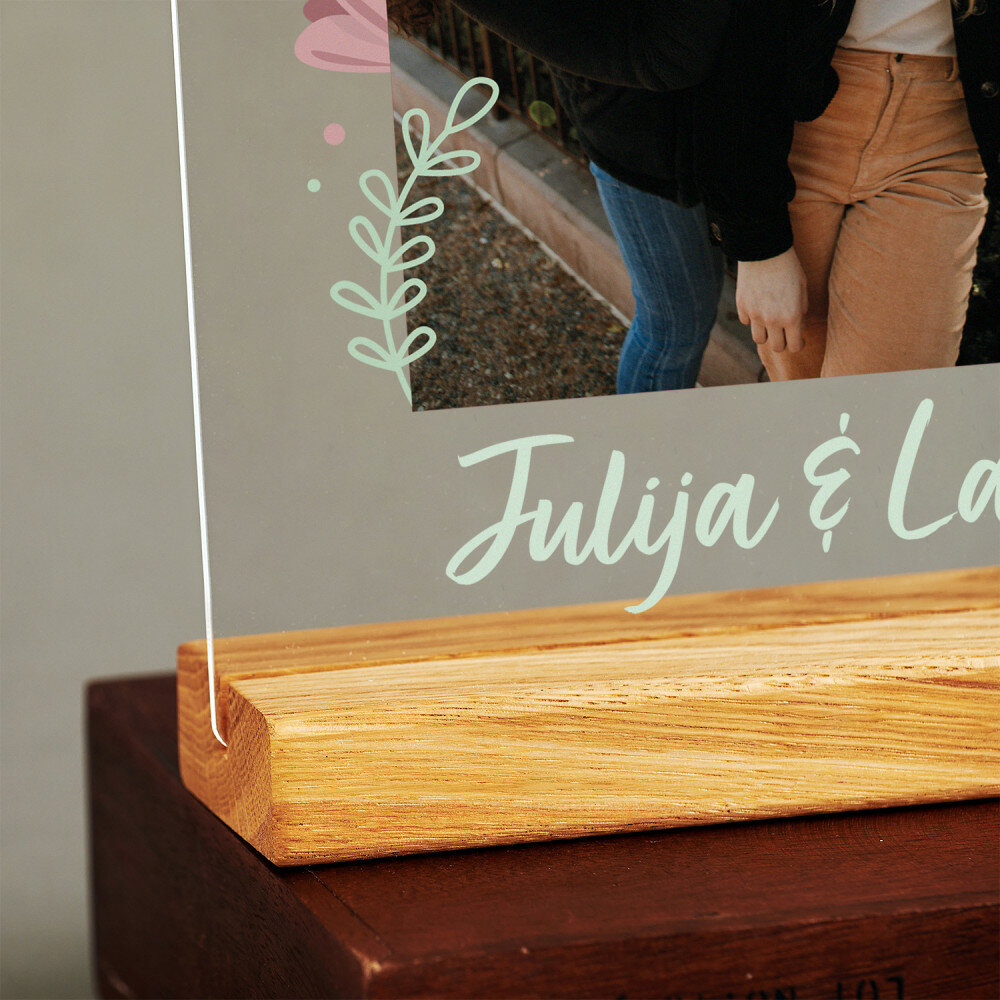 Besties - Spauda ant akrilinio stiklo su stovu - MyGift.lt