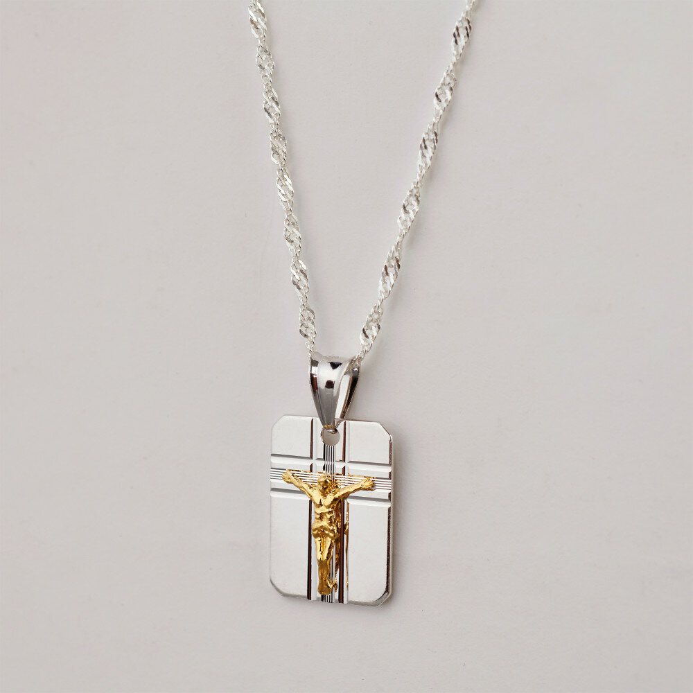 Komunija - Jėzus ant kryžiaus: sidabrinis-medalionas-su-grandinele ...