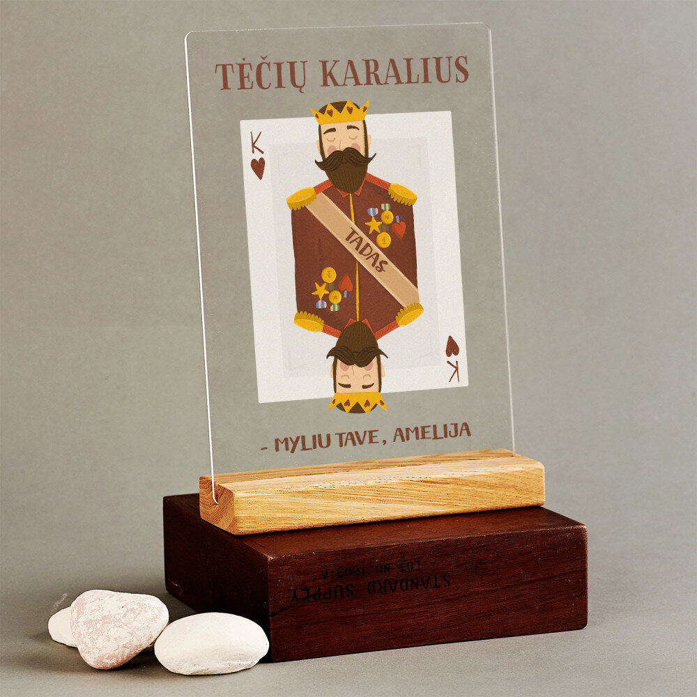 Tėčių karalius - Spauda ant akrilinio stiklo su stovu - MyGift.lt