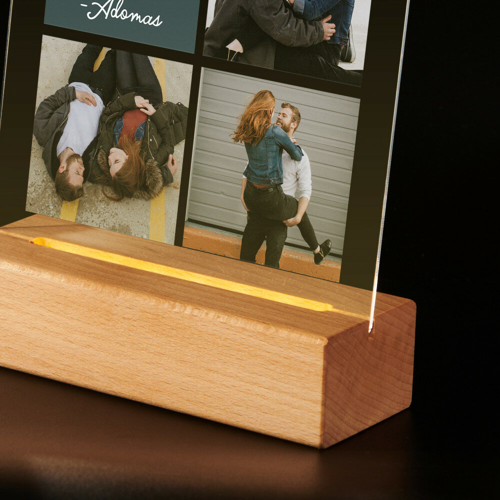 meilės - Spauda ant akrilinio stiklo su LED stovu - MyGift.lt