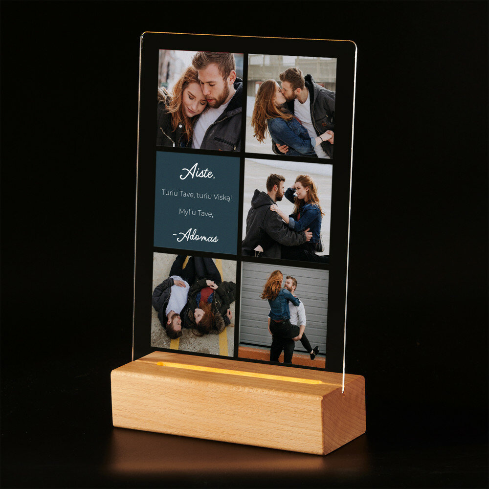 meilės - Spauda ant akrilinio stiklo su LED stovu - MyGift.lt