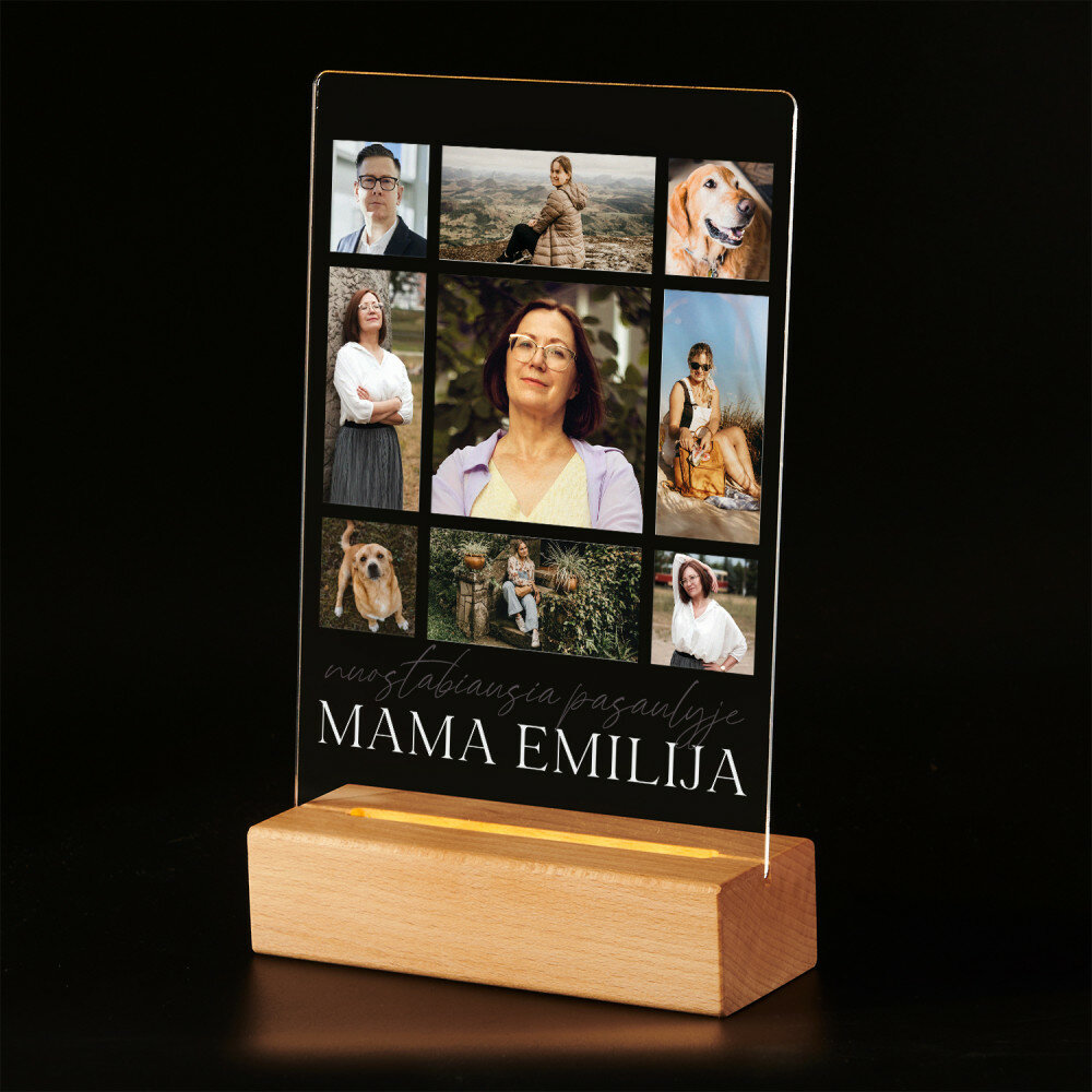 Nuostabiausia mama pasaulyje - Spauda ant akrilinio stiklo su LED stovu ...