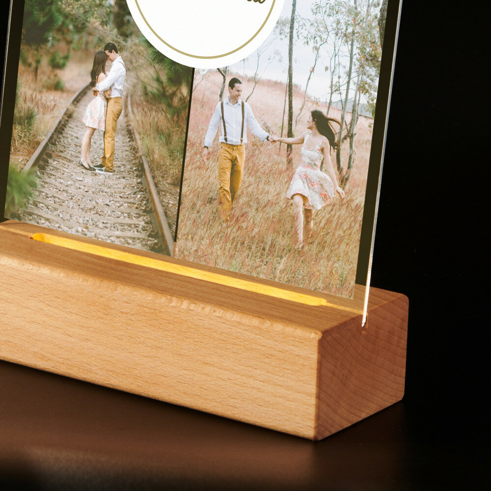 Nuotraukos - Spauda ant akrilinio stiklo su LED stovu - MyGift.lt