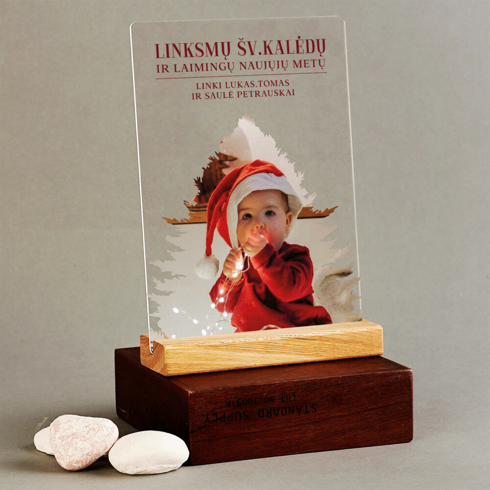 Nuotraukos ant eglutės - Spauda ant akrilinio stiklo su stovu - MyGift.lt