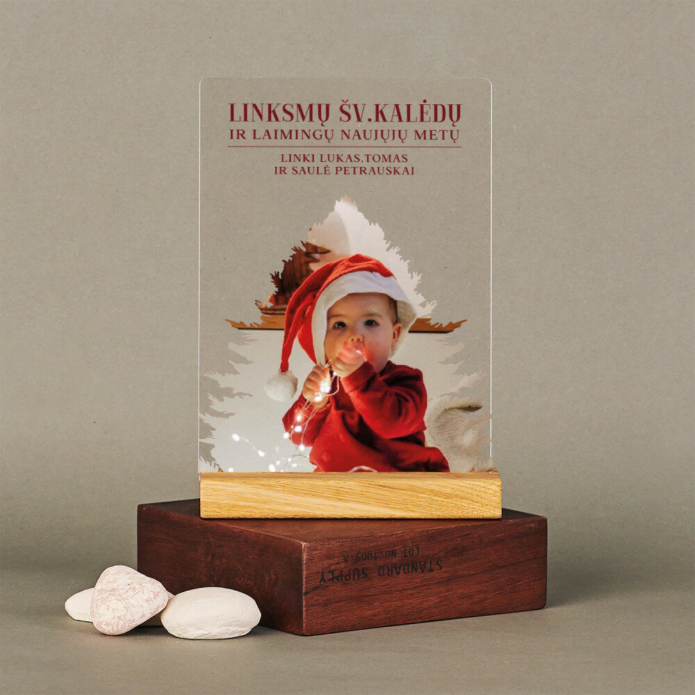 Nuotraukos ant eglutės - Spauda ant akrilinio stiklo su stovu - MyGift.lt