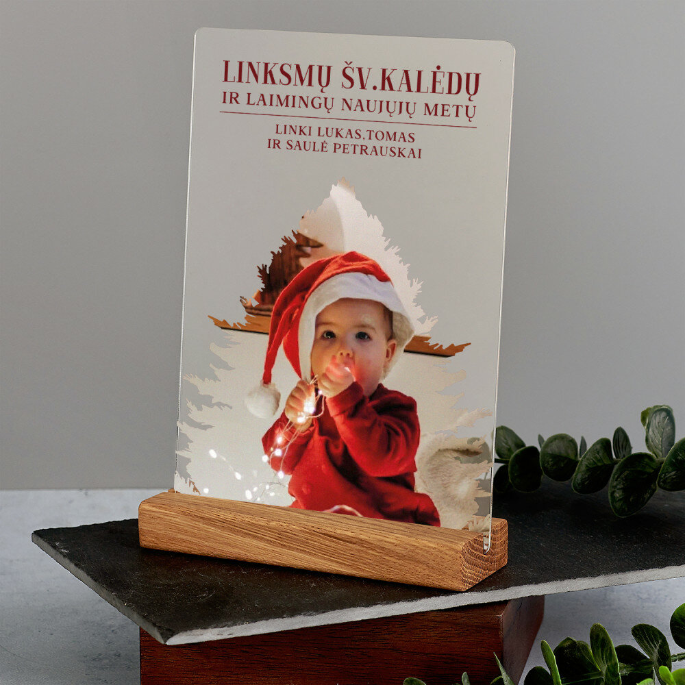 Nuotraukos ant eglutės - Spauda ant akrilinio stiklo su stovu - MyGift.lt