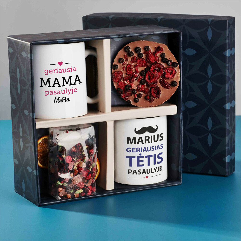 Dovanų rinkinys su puodeliais tėvams - MyGift.lt